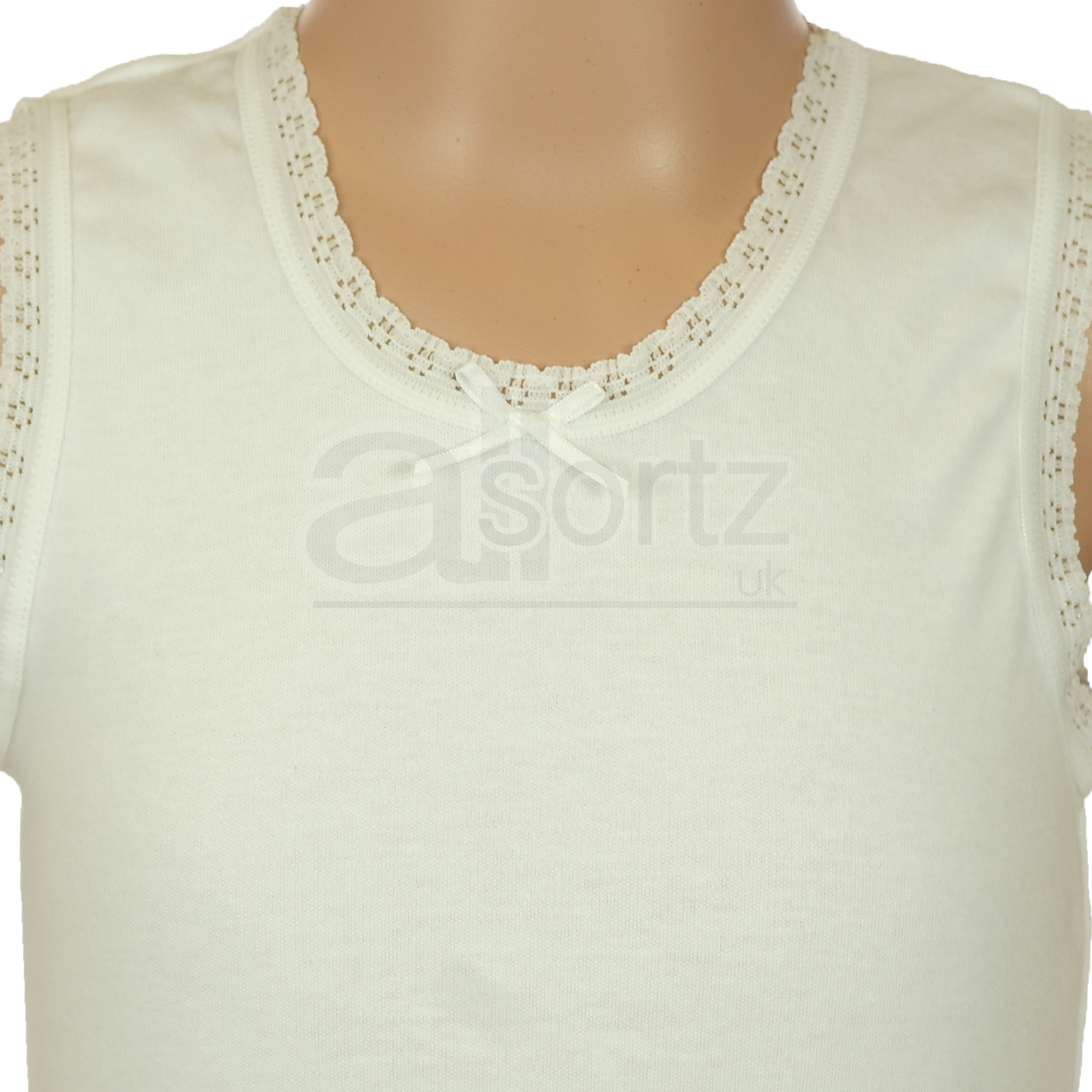 New Girls Childrens 3 Pack UK Made Quality 100% Cotton White Vests 1 ...